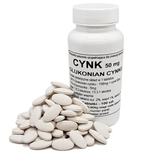 Cynk organiczny - glukonian cynku - tabletki Podkowa